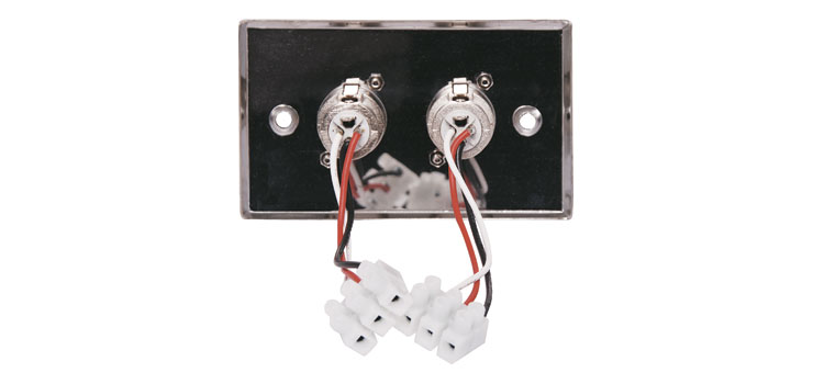 A-C0447 – 3 Pin XLR Dual Horizontal Steel Microphone Wallplate – Soundcraft